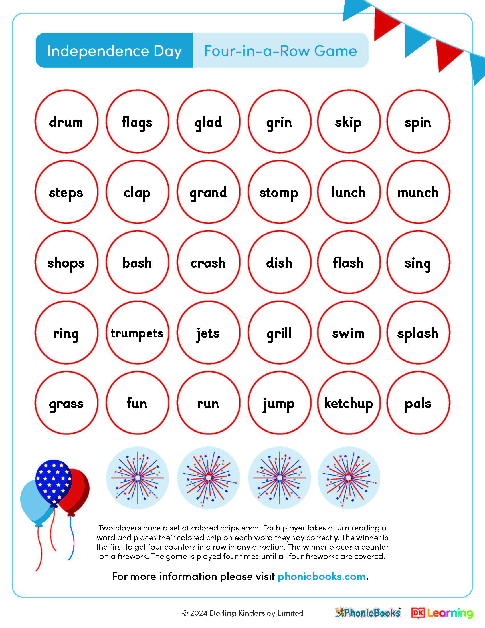 Independence Day Four-in-a-row – Phonic Books US