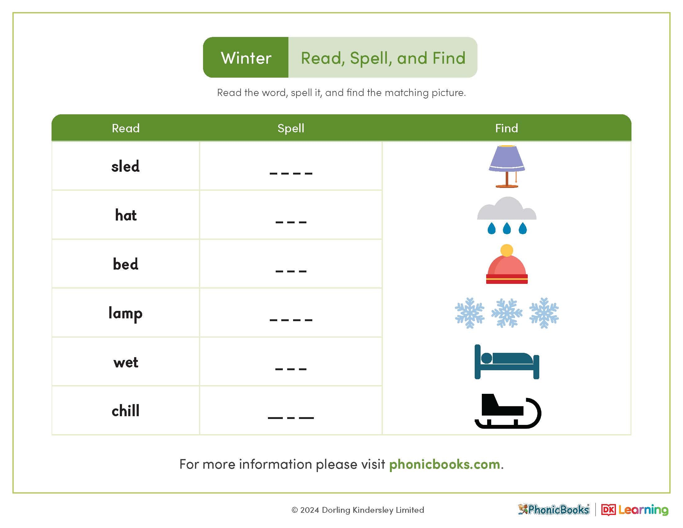 Winter Four-in-a-Row Game – Phonic Books US