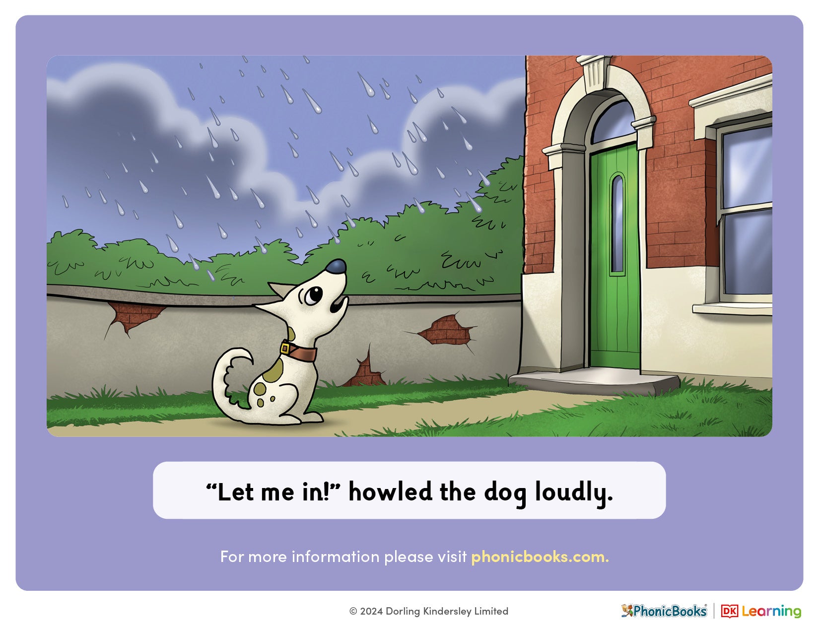 Dog sentence with /ow/ (Color) – Phonic Books US