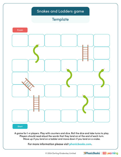 Snakes and Ladders game template (2) – Phonic Books US