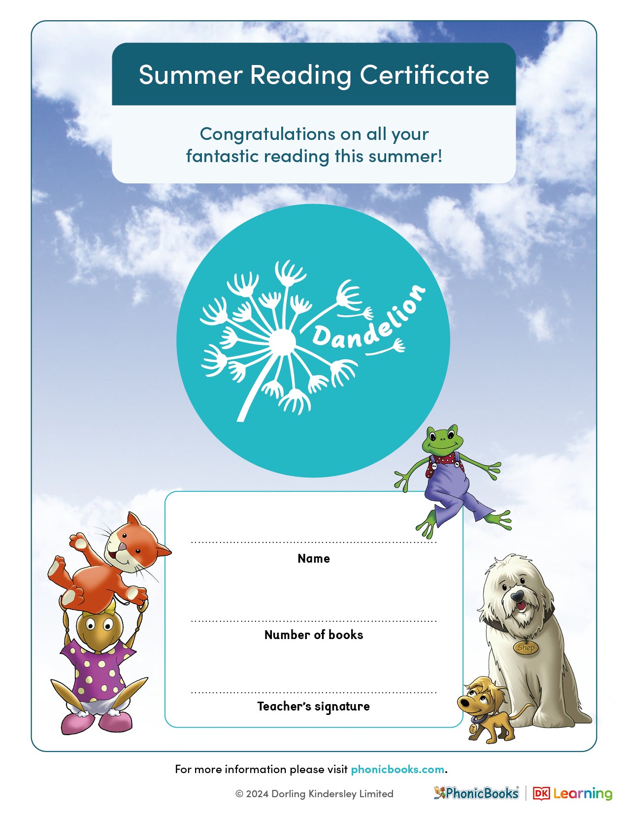 Summer of Reading - Certificate Younger Readers – Phonic Books US